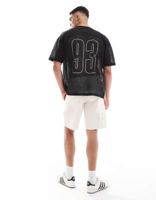 ASOS DESIGN oversized mesh cut and sew jersey with | ASOS
