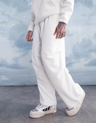 ASOS DESIGN oversized parachute trackies in off white | ASOS