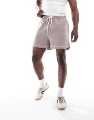 ASOS DESIGN oversized runner shorts in brown | ASOS
