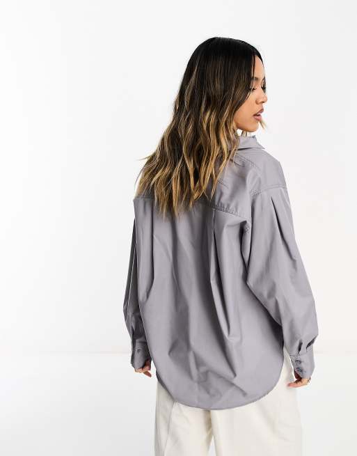 ASOS DESIGN oversized shirt in gray | ASOS