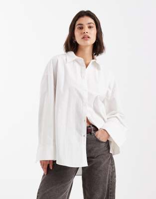 ASOS DESIGN oversized shirt with wide sleeves in white | ASOS