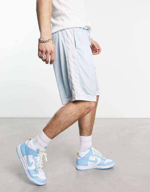 ASOS DESIGN oversized shorts in blue colour block sporty mesh | ASOS