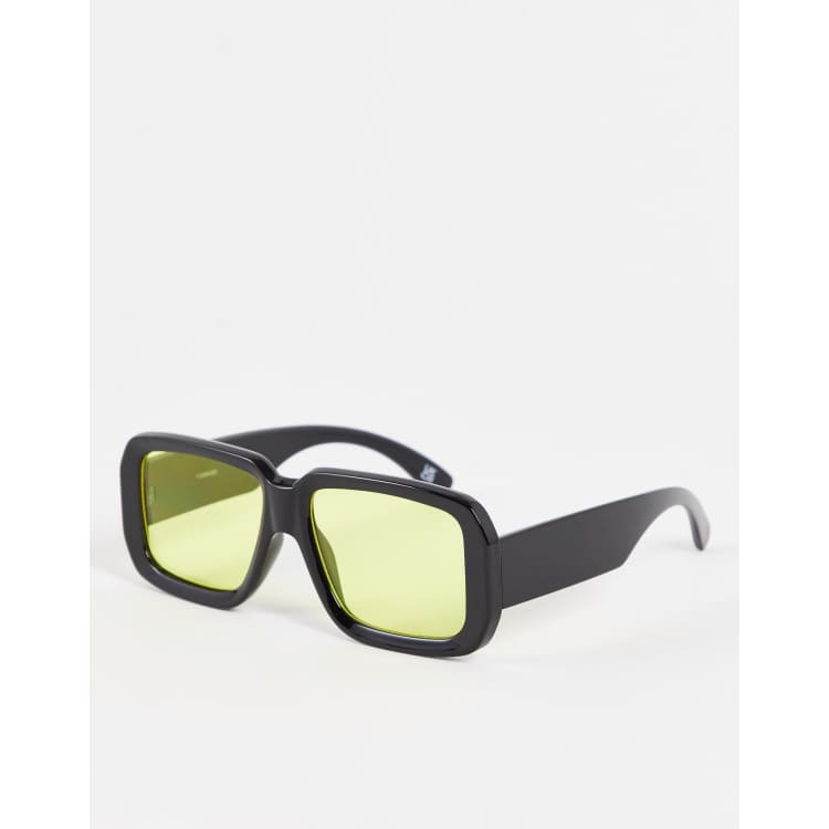 ASOS DESIGN Square Sunglasses With Amber Lens