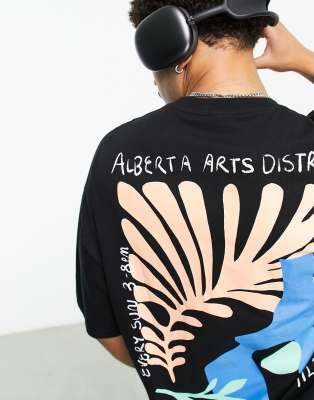 ASOS DESIGN oversized T-shirt in black with abstract back print | ASOS