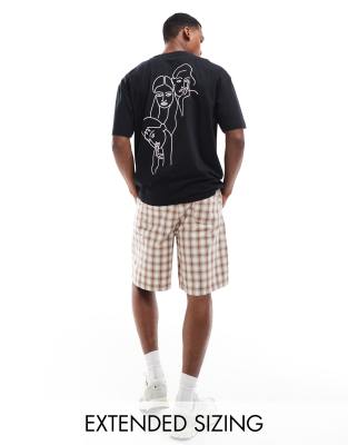 ASOS DESIGN oversized t-shirt in black with back line drawing print | ASOS