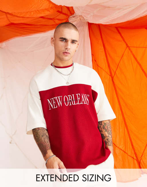 Asos Design Oversized T Shirt Met Wafelstructuur New Orleans