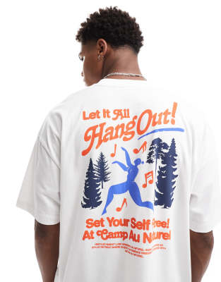 ASOS DESIGN oversized t-shirt with back print in off white | ASOS