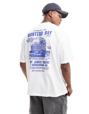 ASOS DESIGN oversized t-shirt with back print in white | ASOS