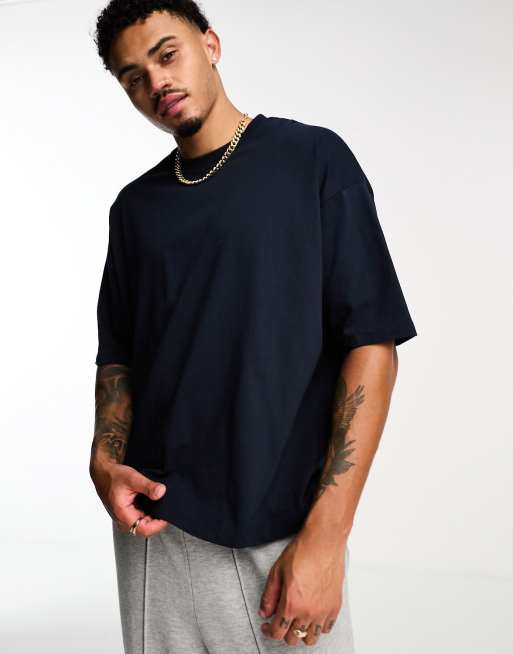ASOS DESIGN oversized t-shirt with crew neck in navy | ASOS