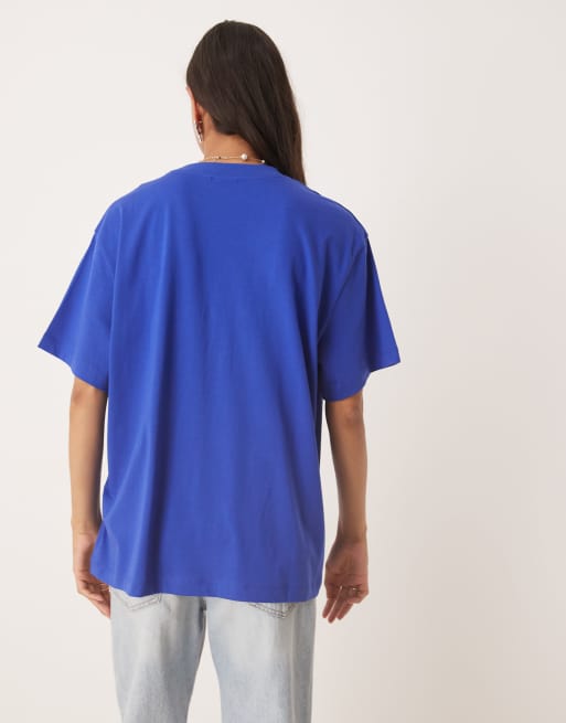 ASOS DESIGN oversized t-shirt with floral botanical graphic in blue | ASOS