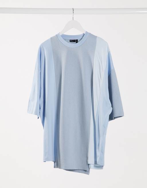 ASOS DESIGN oversized t-shirt with half sleeve and spliced panels in ...