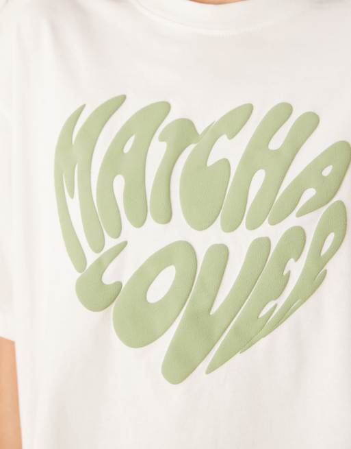 ASOS DESIGN oversized t-shirt with matcha graphic in white | ASOS