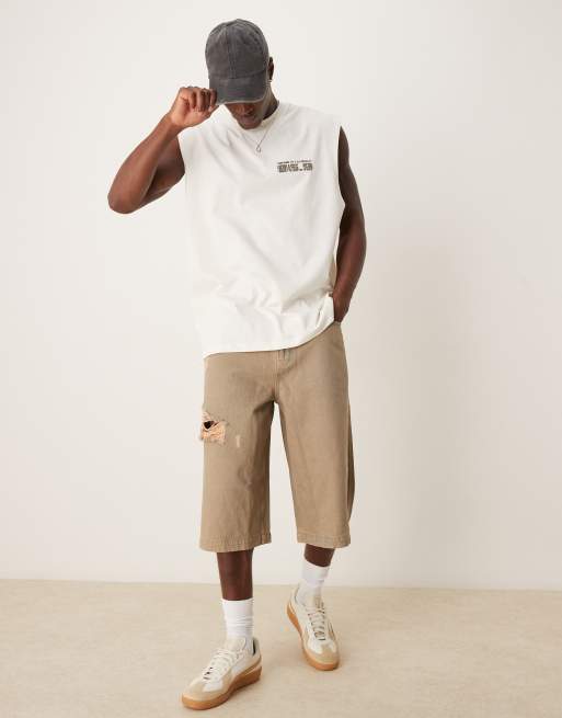 ASOS DESIGN oversized tank with cowboy graphic in cream | ASOS
