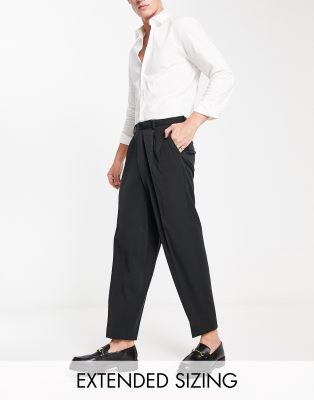 ASOS DESIGN oversized tapered smart pants in black | ASOS