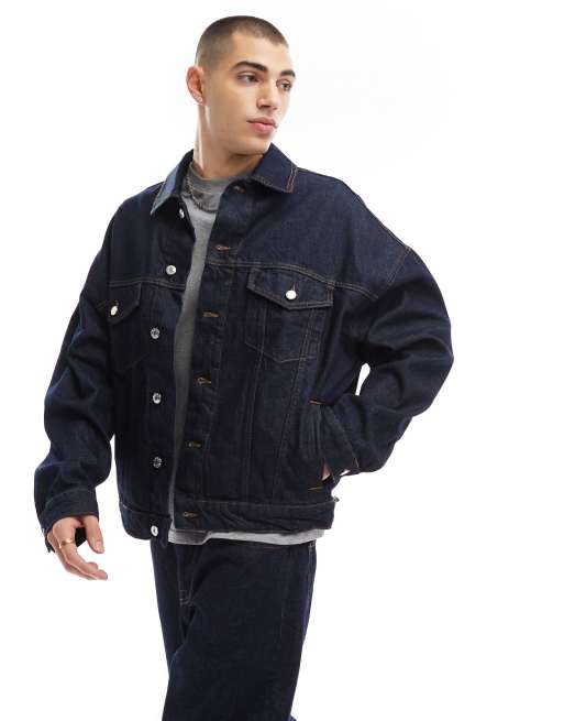 ASOS DESIGN oversized trucker jacket in raw denim | ASOS