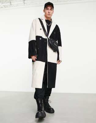 ASOS DESIGN oversized wool look overcoat in large scale check | ASOS