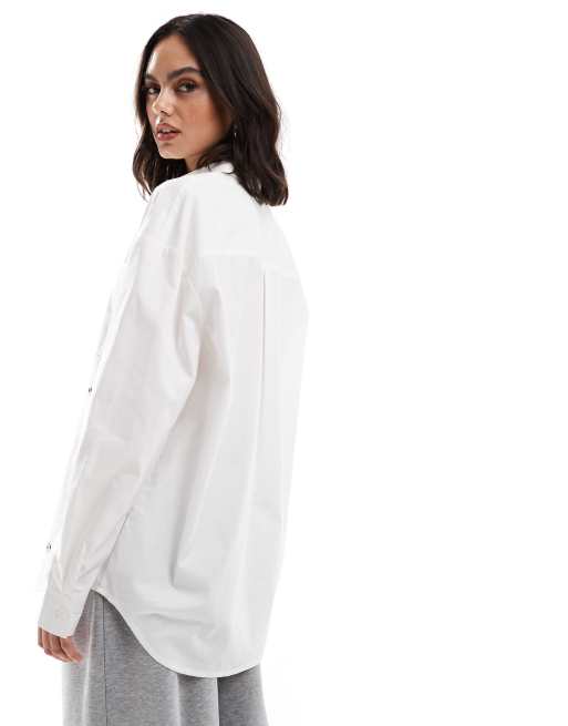 ASOS DESIGN oxford shirt with eyelets in white | ASOS