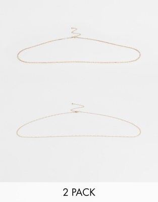 ASOS DESIGN pack of 2 belly chain in crystal cupchain and figaro design ...