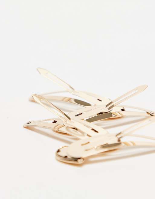 ASOS DESIGN pack of 4 hair clips with heart detail in gold tone | ASOS