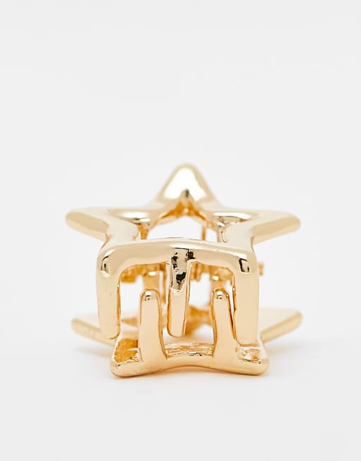 ASOS DESIGN pack of 4 hair clips with star design in gold tone | ASOS