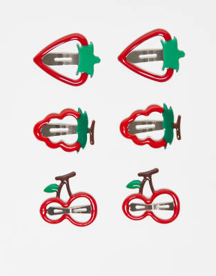 ASOS DESIGN pack of 6 fruit hair clips | ASOS