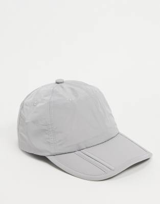 Asos Design Packable Baseball Cap In Gray Nylon-grey | ModeSens