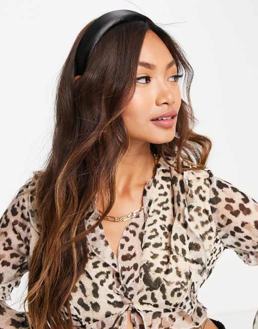 ASOS DESIGN padded headband in black satin | ASOS
