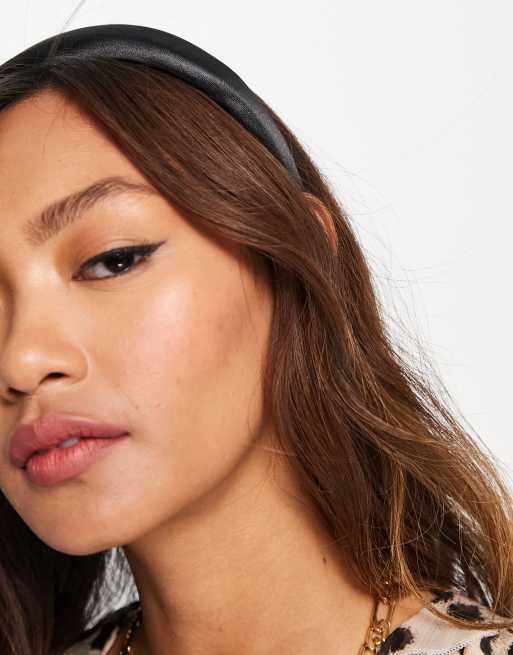 ASOS DESIGN padded headband in black satin | ASOS