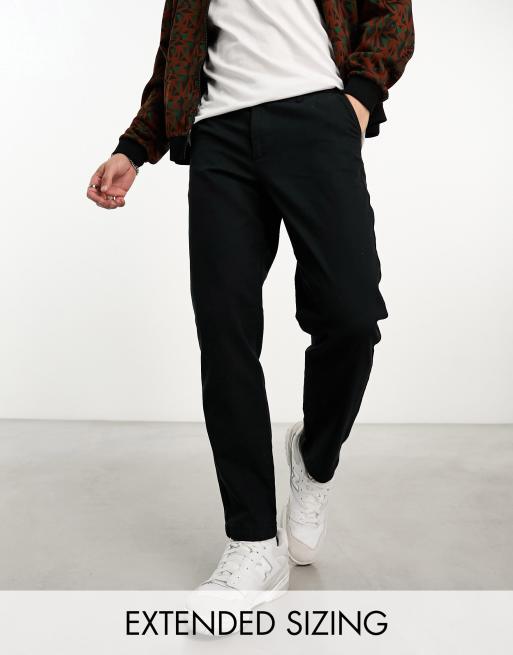 Asos Design Pantalon Chino Classique En Tissu Rigide Noir Asos