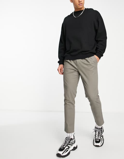 Asos Design Pantalon Chino Coupe Cigarette Olive Asos