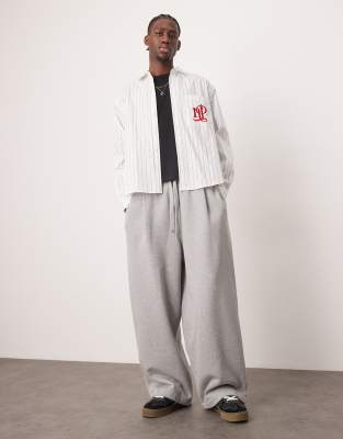 ASOS DESIGN - Pantalon de jogging ample et oversize en tissu épais - Gris chiné | ASOS