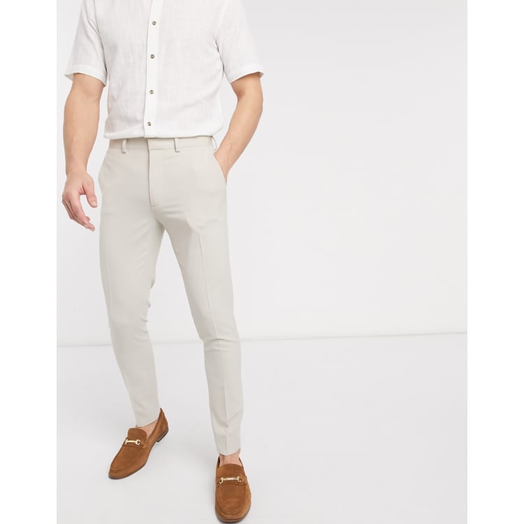 ASOS DESIGN Pantalon De Costume Ultra Slim En Lin Blanc ASOS | atelier-yuwa.ciao.jp