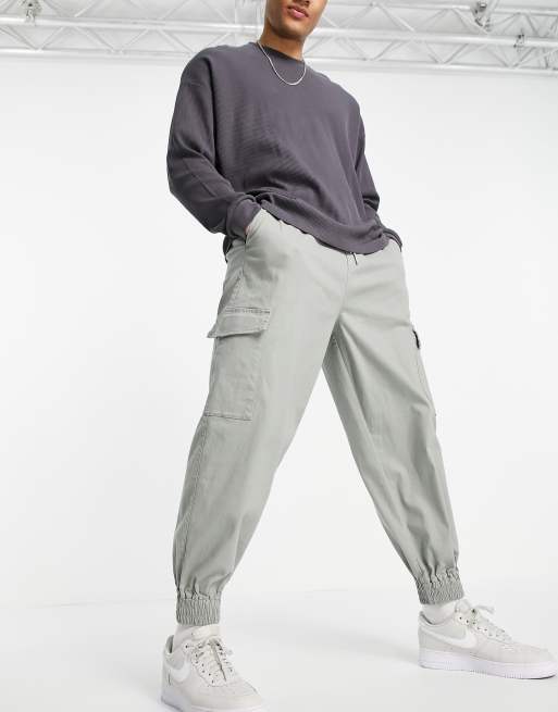 Asos Design Pantaloni Verdi Affusolati Oversize Con Tasche Cargo Asos