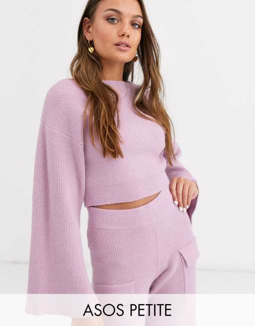 ASOS DESIGN Petite ribbed two-piece in Purple | ASOS
