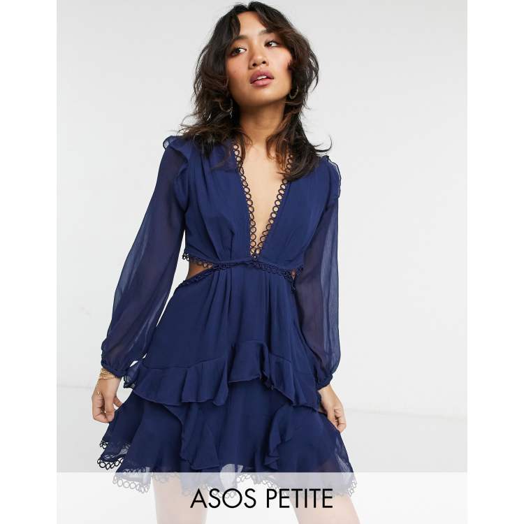 Asos Design Mini Dress With Long Sleeve And Circle Trim Hotsell Sukan