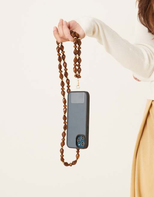 ASOS DESIGN phone chain with faux tortoiseshell beads | ASOS