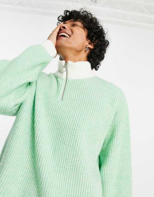 ASOS DESIGN plated rib sweater in sage green - part of a set | ASOS