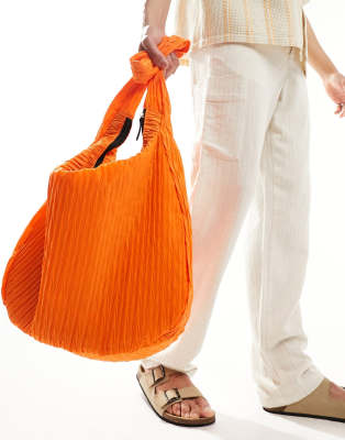 ASOS DESIGN plisse sling bag in orange | ASOS