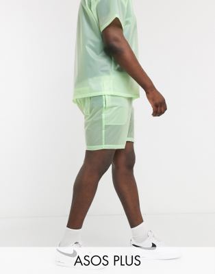 ASOS DESIGN Plus – Transparente Shorts in Grün, Kombiteil | ASOS