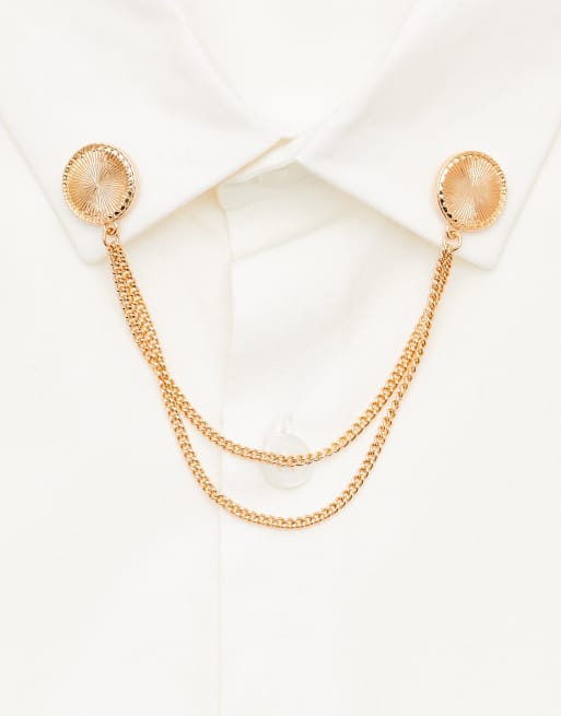 ASOS DESIGN - Pointes de col gravées - Doré | ASOS