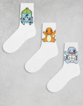 ASOS DESIGN 2 pack socks with characters embroidery in white | ASOS