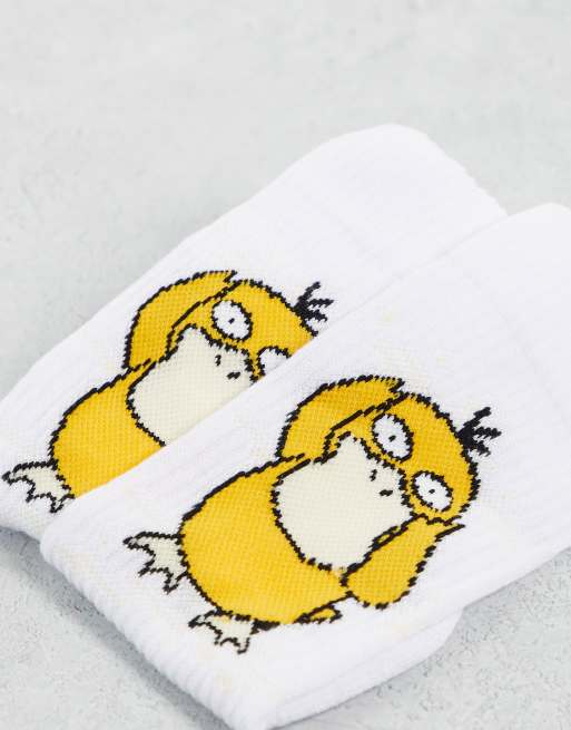 ASOS DESIGN Pokemon Psyduck sports sock in white | ASOS
