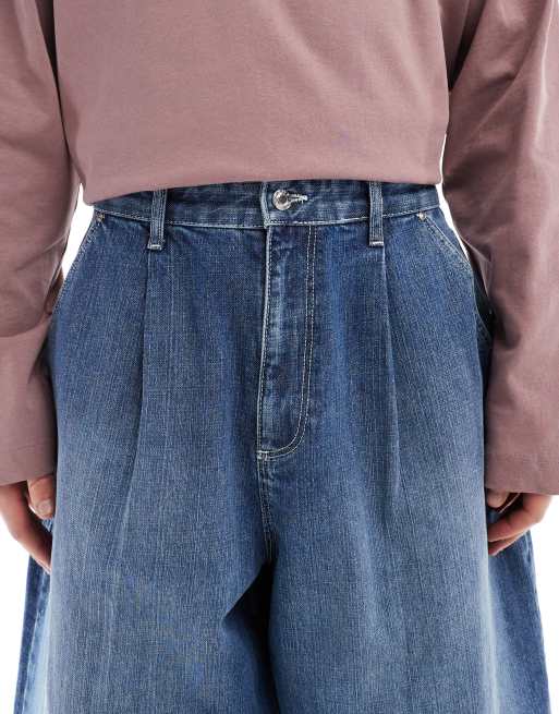 ASOS DESIGN Premium denim oversized balloon jeans with wash | ASOS