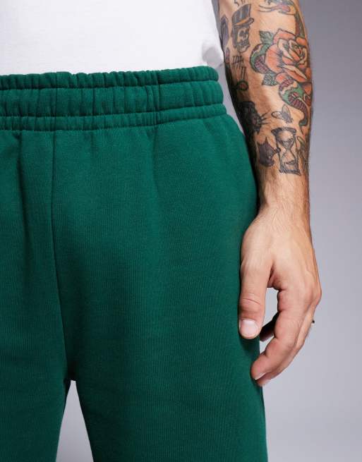 ASOS DESIGN premium heavyweight straight leg trackies 400gsm in dark ...