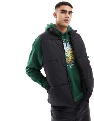 ASOS DESIGN puffer gilet in black | ASOS