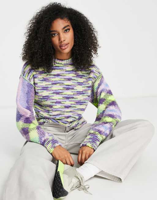 Asos Design Pull Coupe Carrée Teint Par Sections Asos