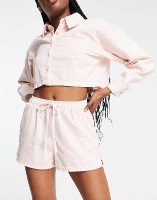 ASOS DESIGN pull on shorts in soft pink co-ord | ASOS