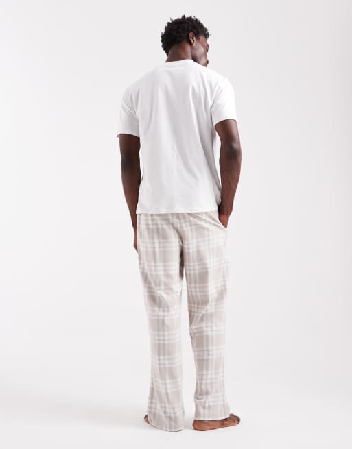 ASOS DESIGN pyjama set in beige | ASOS