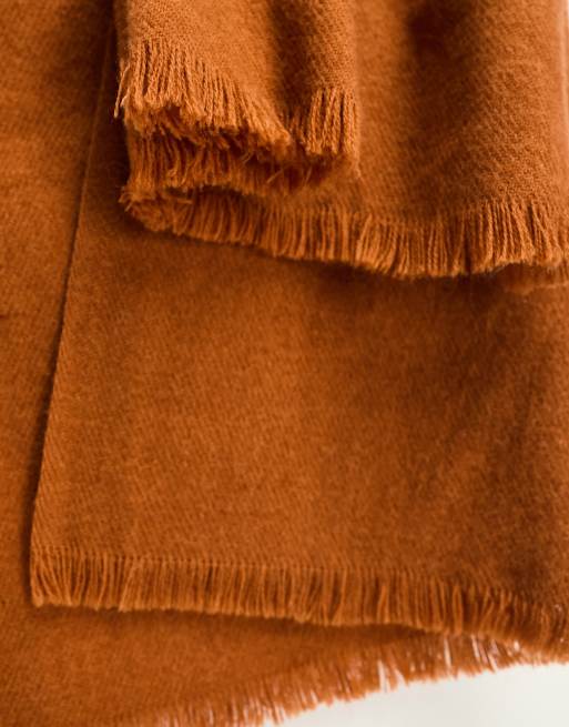 ASOS DESIGN raw edge scarf in rust | ASOS