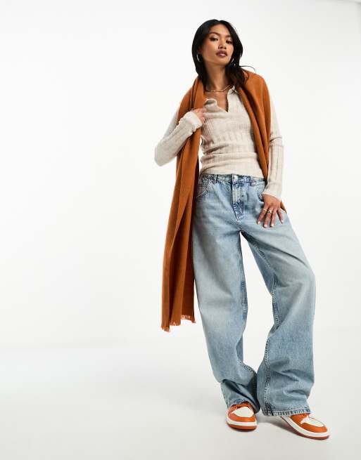 ASOS DESIGN raw edge scarf in rust | ASOS